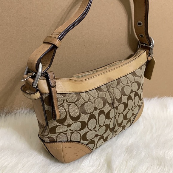 Coach | Bags | Coach Khakitan Signature Canvas East West Convertible ...